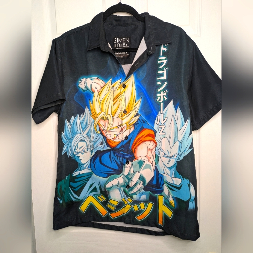 Dragonball Z / 21 Men - Asian Anime Goku Button Down … - Gem